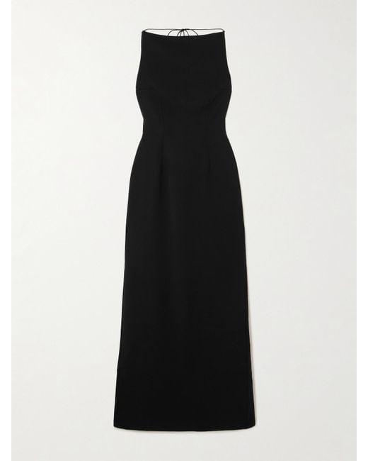 16Arlington Hebe Open-Back Crepe Gown in Black | Lyst