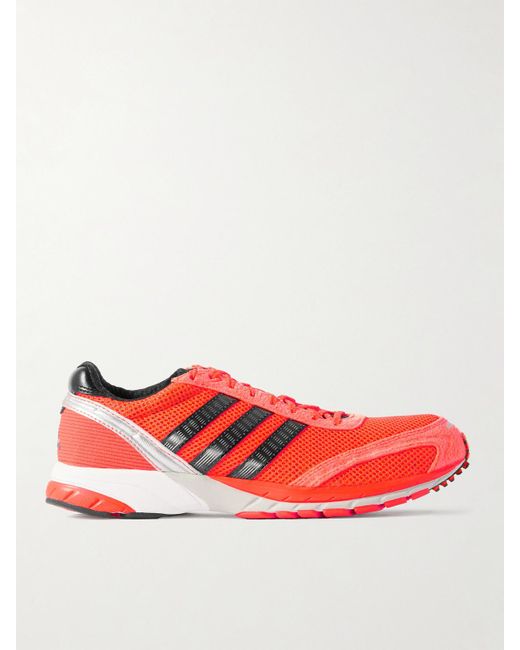 adidas Originals Adizero Adios Og Rubber-Trimmed Mesh Sneakers in Red ...
