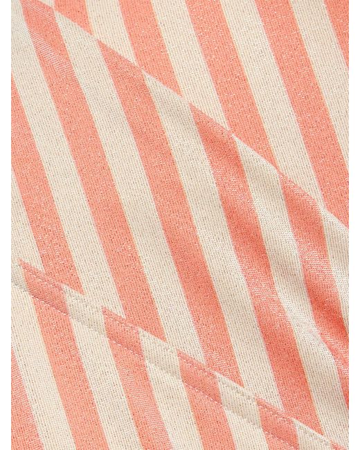 Zimmermann Cascadian Cutout Tie-Detailed Striped Metallic Recycled ...