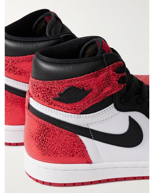 Nike Air Jordan 1 Retro Metallic Leather High-Top Sneakers in Red | Lyst