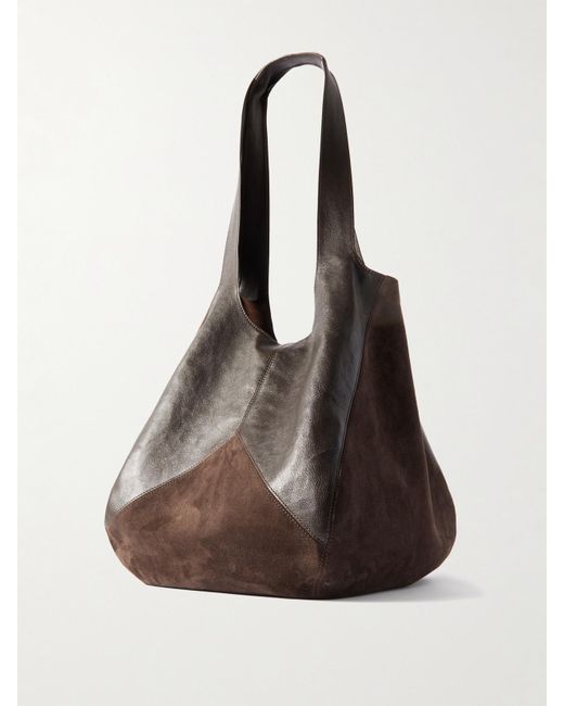 Chloé Balloon Leather And Suede Tote in Black | Lyst UK