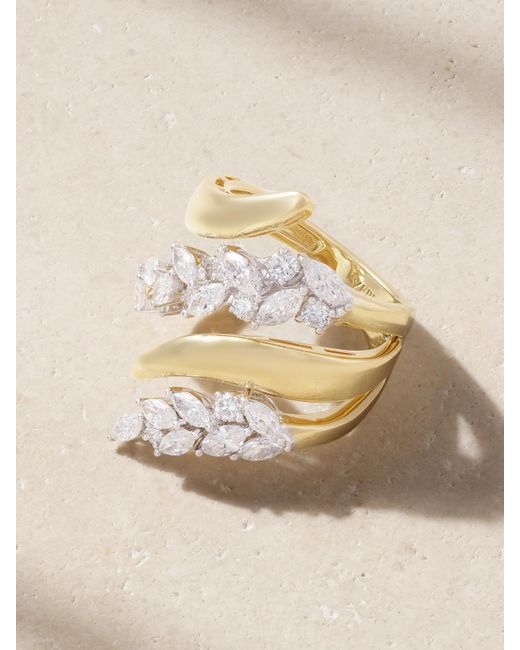 YEPREM Strada Stackable 18-Karat Diamond Ring in Natural | Lyst