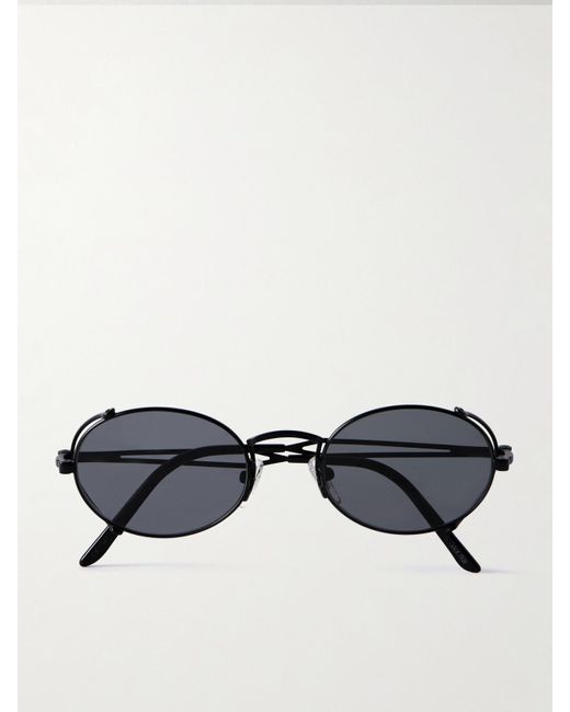 Jean Paul Gaultier Arceau Oval-Frame Metal Sunglasses in Black | Lyst