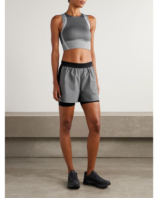 On Shoes Lumos Performance Layered Recycled-Shell Shorts in Grey | Lyst UK