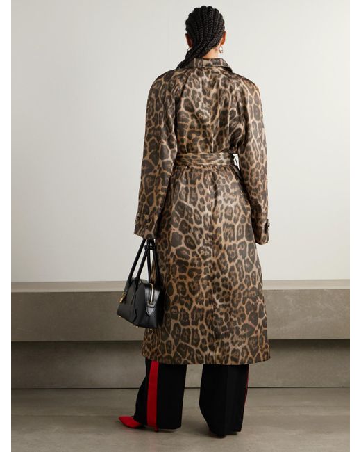 Stella McCartney Belted Leopard-Print Recycled-Shell Trench Coat | Lyst