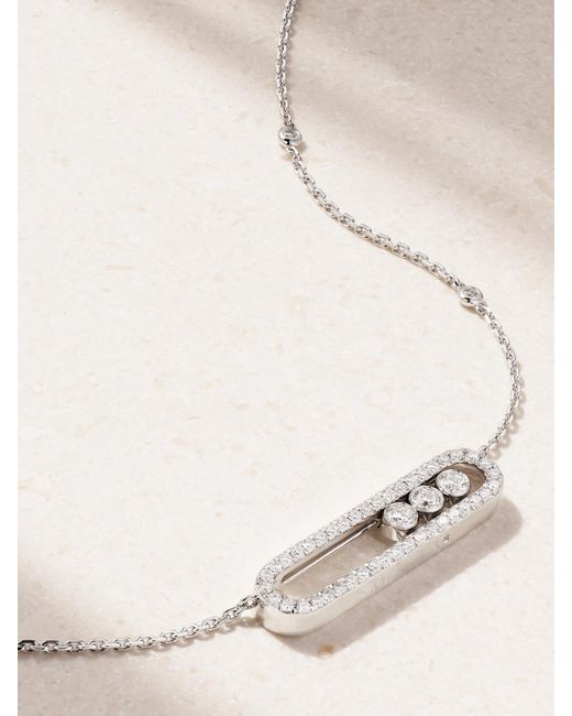 Messika Move 18-Karat Diamond Necklace in Natural | Lyst