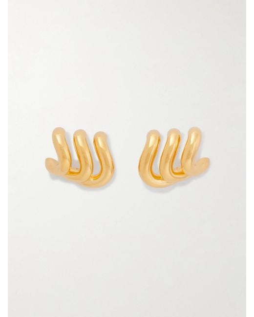 Balenciaga Loop Trio-Tone Earrings in Metallic | Lyst Australia