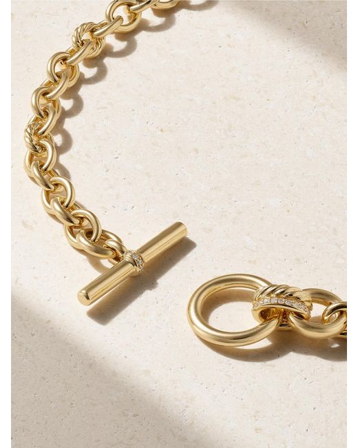 David Yurman Dy Mercer 18-Karat Diamond Necklace in Natural | Lyst