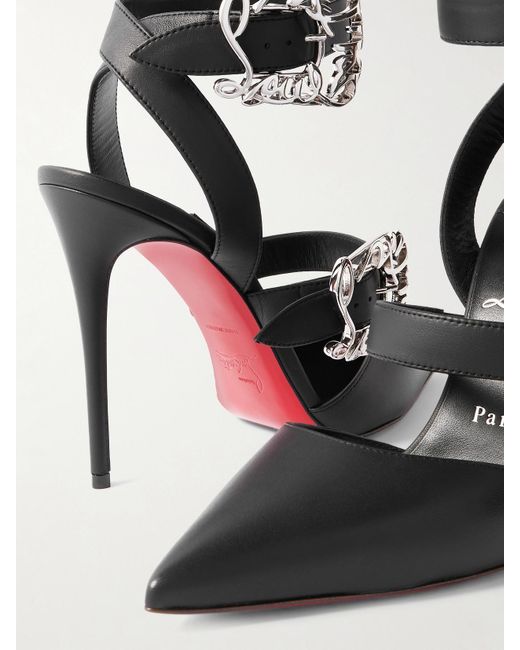 Christian Louboutin Giddylina 100 Buckle-Embellished Leather Pumps in ...