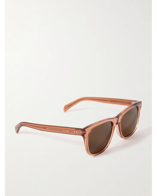 Celine Square-Frame Acetate Sunglasses in Brown | Lyst