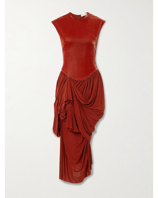 Zimmermann Memento Drape Dress in Red | Lyst UK
