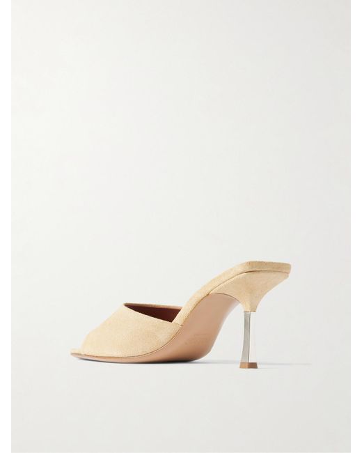 Paris Texas Lorena Suede Mules in Natural | Lyst