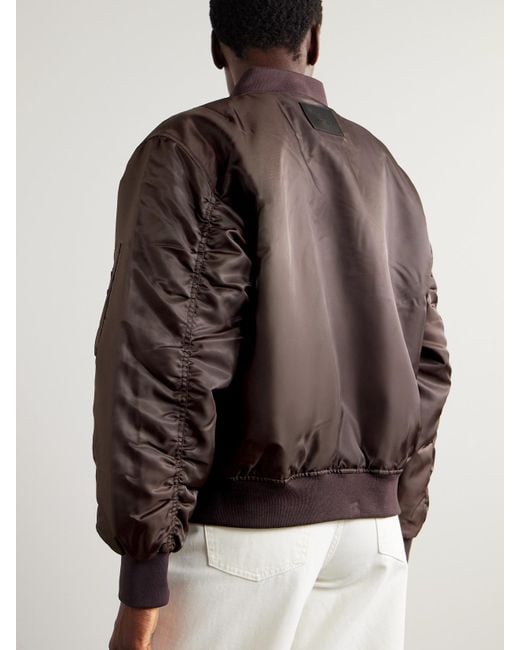 Anine Bing Leon Shell Bomber Jacket in Brown | Lyst UK