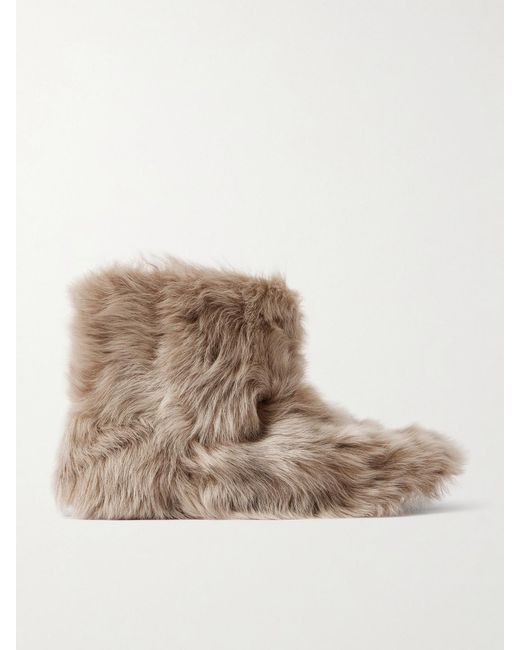 Christen Big Boot Shearling Ankle Boots in Natural | Lyst UK