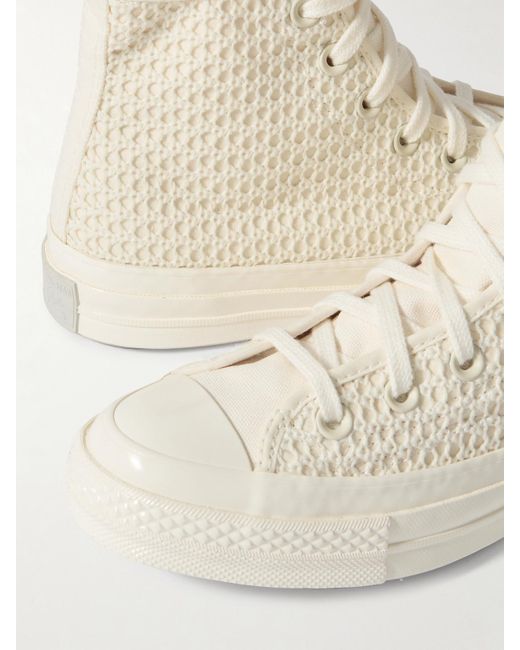 Converse Chuck 70 Crocheted And Canvas High-Top Sneakers in Natural | Lyst