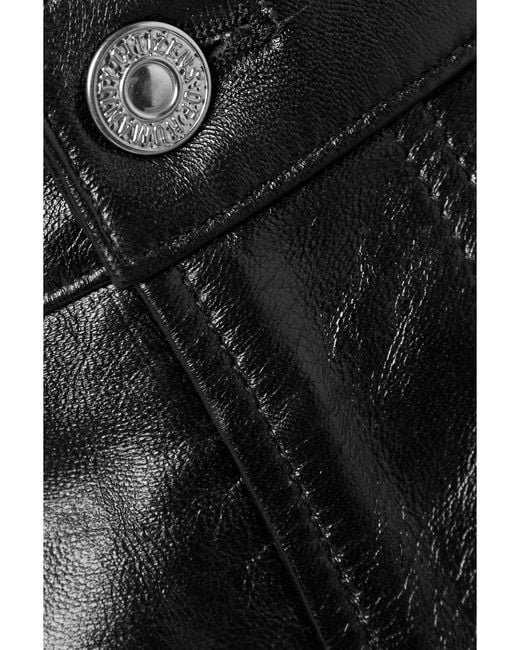 Citizens of Humanity Annina Patent-Leather Wide-Leg Pants in Black ...