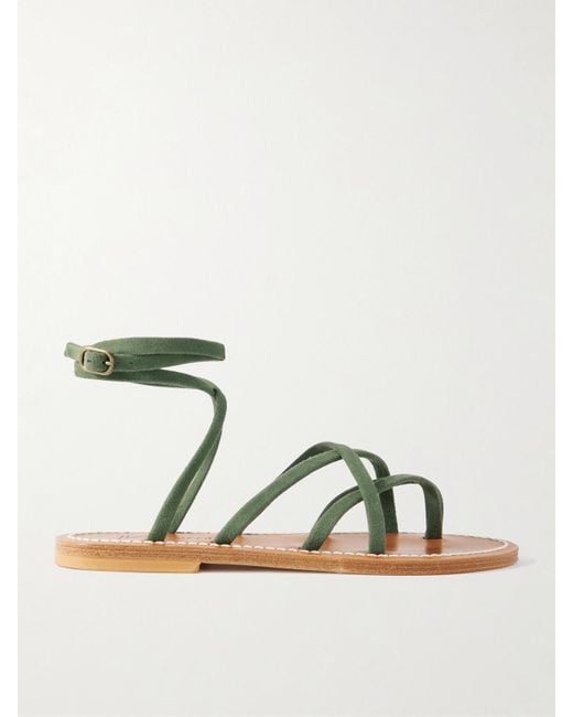 K. Jacques Zenobie Suede Sandals in Green | Lyst