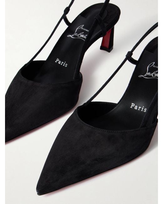 Christian Louboutin Condoroline 55 Cutout Velour Slingback Pumps in ...