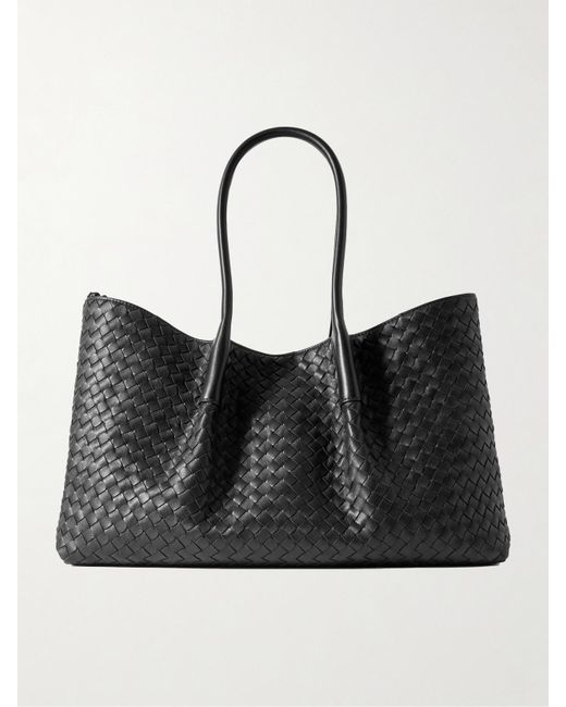 Bottega Veneta Pinacoteca Reversible Intrecciato Leather Tote in Black | Lyst
