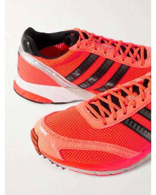 adidas Originals Adizero Adios Og Rubber-Trimmed Mesh Sneakers in Red ...