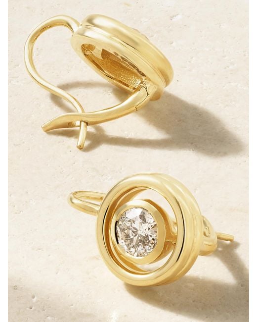 Jenna Blake Shadow 18-Karat Diamond Earrings in Natural | Lyst