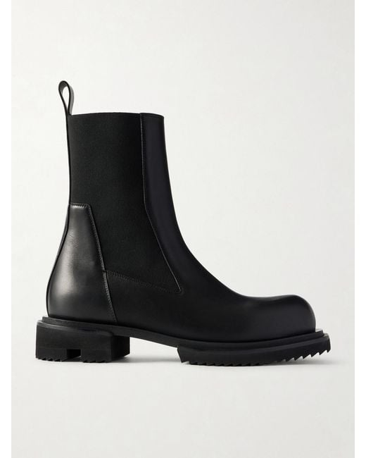 Rick Owens Beatle Gabe Leather Ankle Boots in Black | Lyst UK