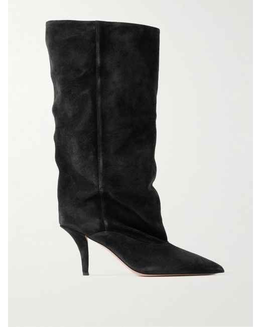 Paris Texas Ines Suede Knee Boots in Black | Lyst