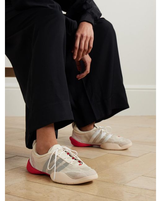 adidas Originals Y-3 Regu Suede- And Leather-Trimmed Mesh Sneakers in ...