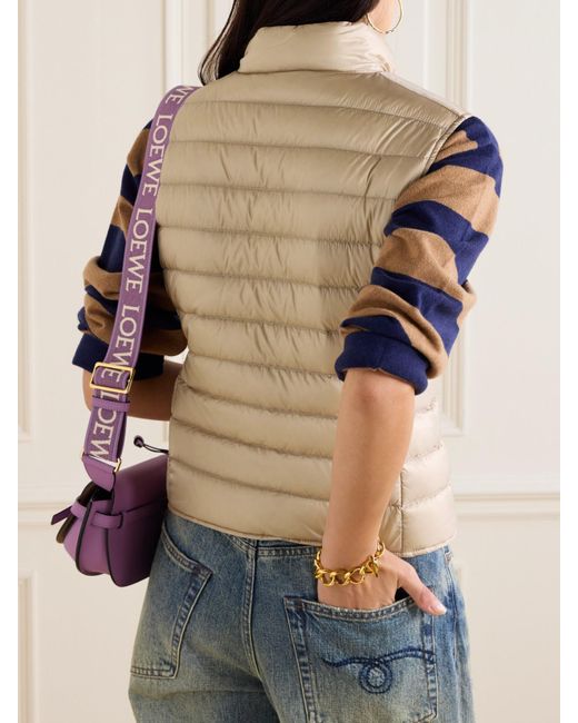 Moncler Liane Quilted Appliquéd Shell Down Vest in Natural | Lyst