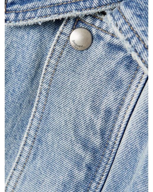 Saint Laurent Oversized Paneled Denim Jacket in Blue | Lyst UK