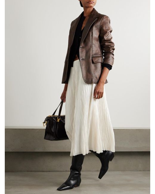 Ralph Lauren Tomasso Distressed Leather Blazer in Brown | Lyst