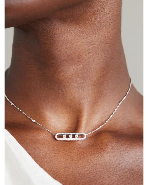 Messika Move 18-Karat Diamond Necklace in Natural | Lyst