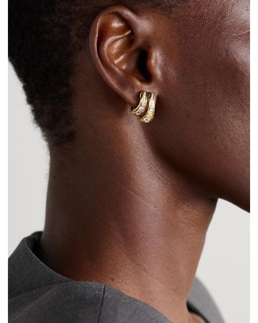 Fernando Jorge Stream Double 18-Karat Diamond Hoop Earrings in Natural | Lyst UK