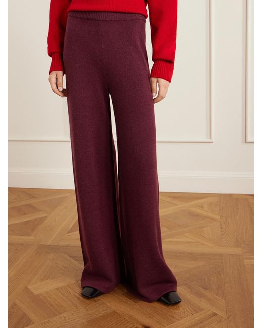 The Elder Statesman Juniper Cashmere Wide-Leg Pants in Purple | Lyst UK