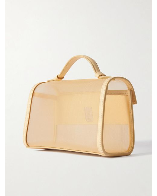 SAVETTE Symmetry Pochette Leather And Mesh Tote in Natural | Lyst