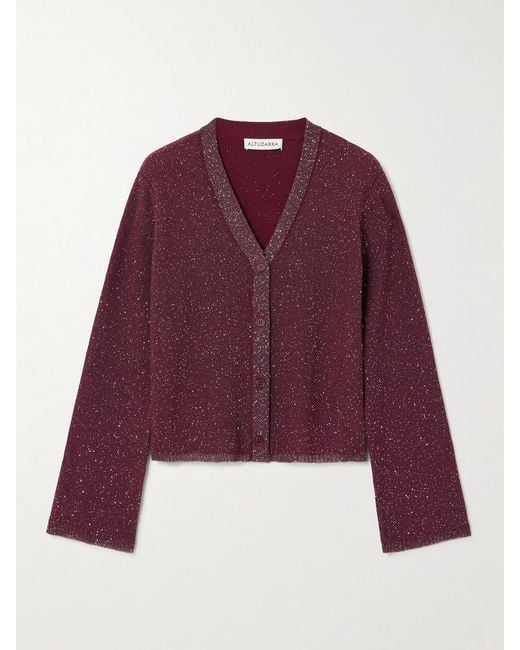 Altuzarra Taylor Sequin-Embellished Knitted Cardigan in Purple | Lyst UK