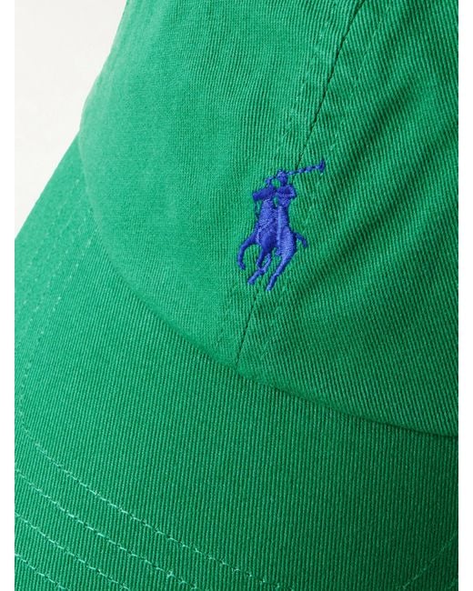 Polo Ralph Lauren Embroidered Cotton-Twill Cap in Green | Lyst