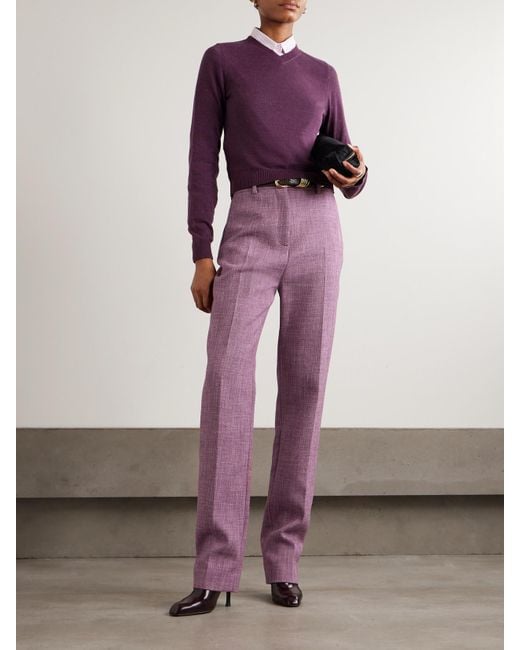 Calvin Klein Lucia Cotton-Blend Skinny Pants in Purple | Lyst UK