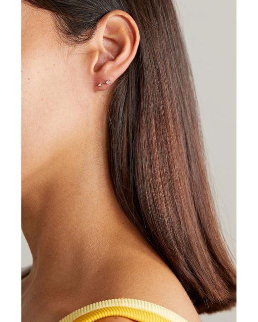 Maria Tash Arrow 10Mm 18-Karat Rose Diamond Earring in Natural | Lyst