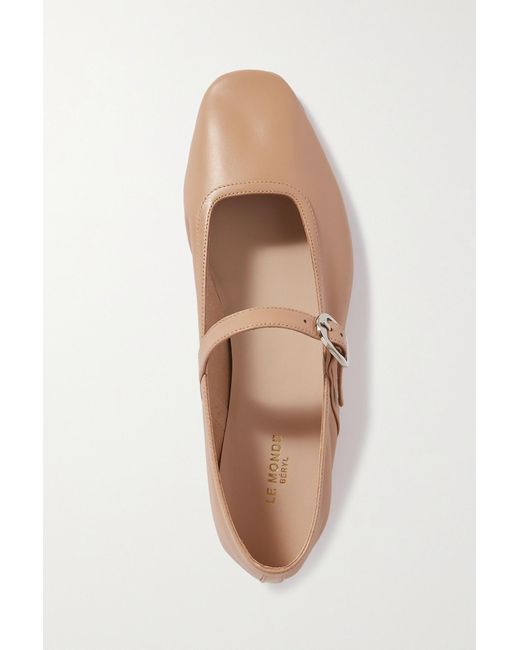 Le Monde Beryl Leather Mary Jane Ballet Flats in White | Lyst