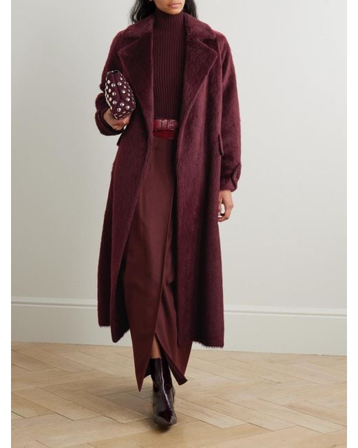 Max Mara Fur Coat "Albata" in Red | Lyst