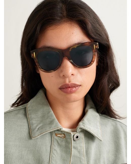 Loewe Anagram D-Frame Acetate Sunglasses in Blue | Lyst UK