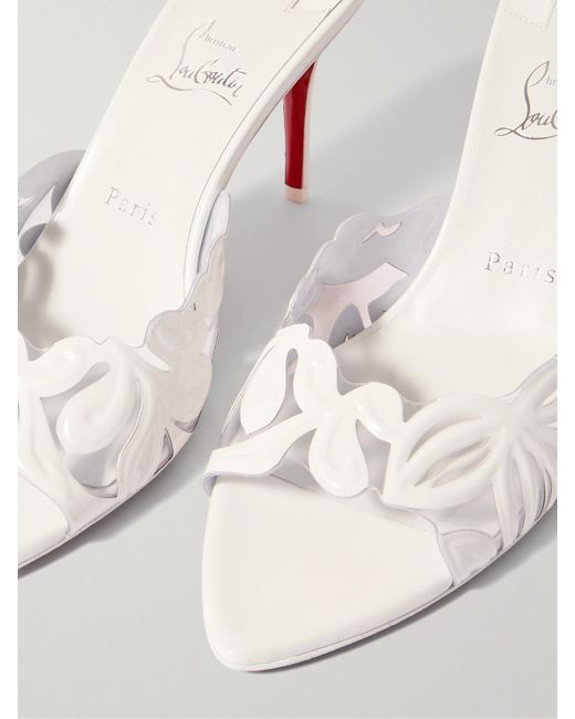 Christian Louboutin Apostropha Petunia 80 Patent-Leather And Pvc Mules ...