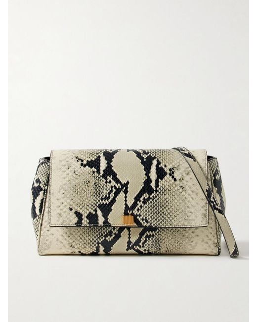 KHAITE Audrey Snake-Effect Leather Shoulder Bag in Natural | Lyst