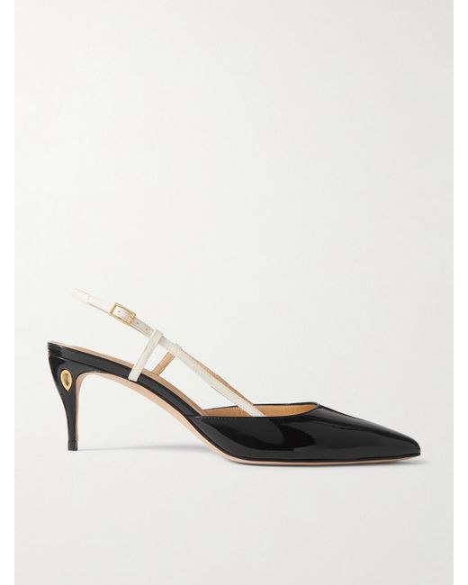 Jennifer Chamandi Mario 65 Patent Leather Slingback Pumps In Natural Lyst
