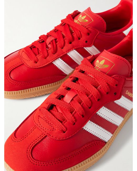 adidas Originals Samba Og Leather And Suede Sneakers in Red | Lyst