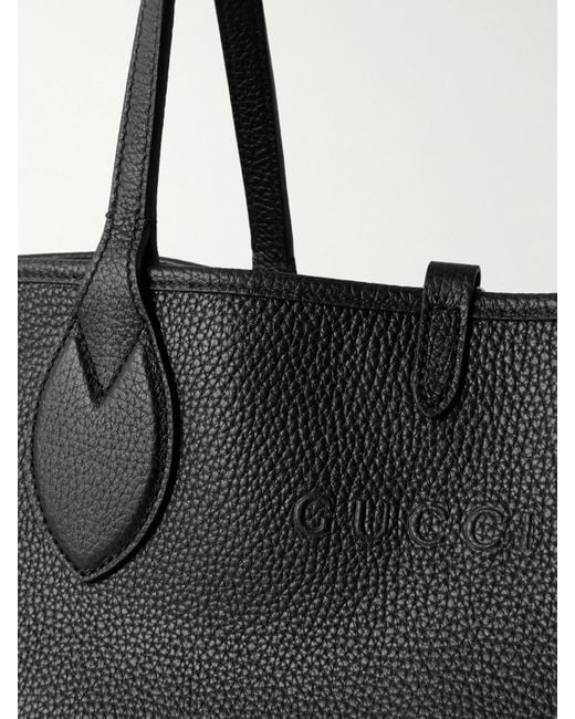 Gucci Totissima Reversible Textured-Leather And Canvas-Jacquard Tote in Black | Lyst