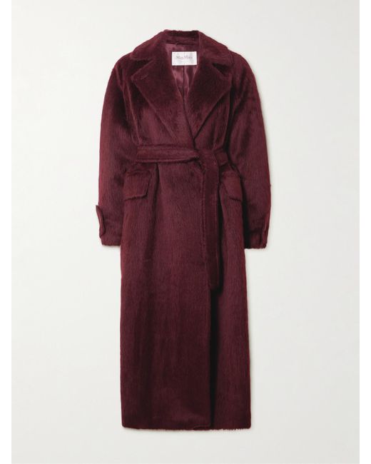 Max Mara Fur Coat "Albata" in Red | Lyst