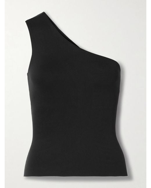 Nike One-Shoulder Dri-Fit Tank in Black | Lyst