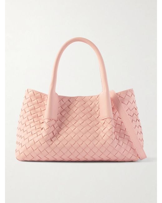 Bottega Veneta Pinacoteca Small Intrecciato Leather Tote in Pink | Lyst